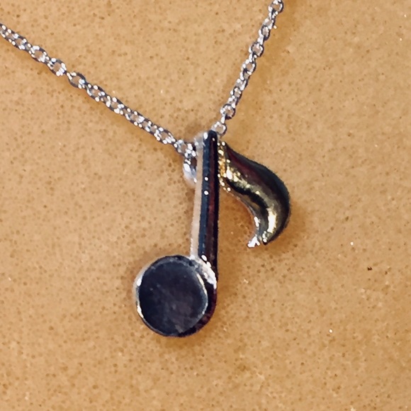 Jewelry | Silver Tone Musical Note Necklace | Poshmark